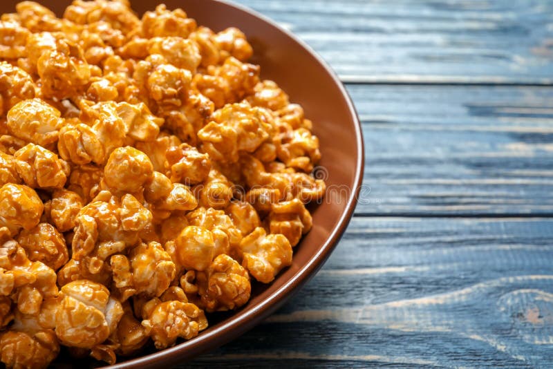 Delicious Popcorn with Caramel Stock Photo - Image of kernels ...