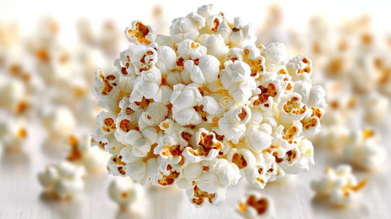Delicious Popcorn Flakes in Flight - Captivating Cutout Image Stock ...