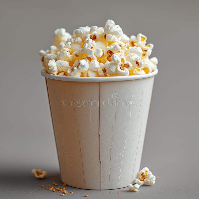 Delicious Popcorn in a Paper Cup Stock Illustration - Illustration of ...