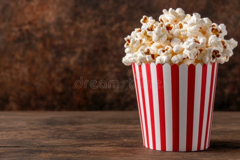 Delicious Popcorn in a Red and White Striped Box Stock Illustration ...