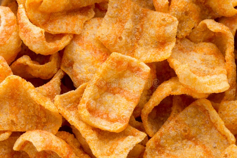 Delicious Potato Chips Closeup Becon Meat Stock Photo - Image of ...