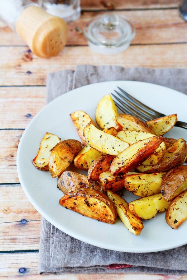 Delicious Potatoes with Spices Stock Photo - Image of wedges, fried ...