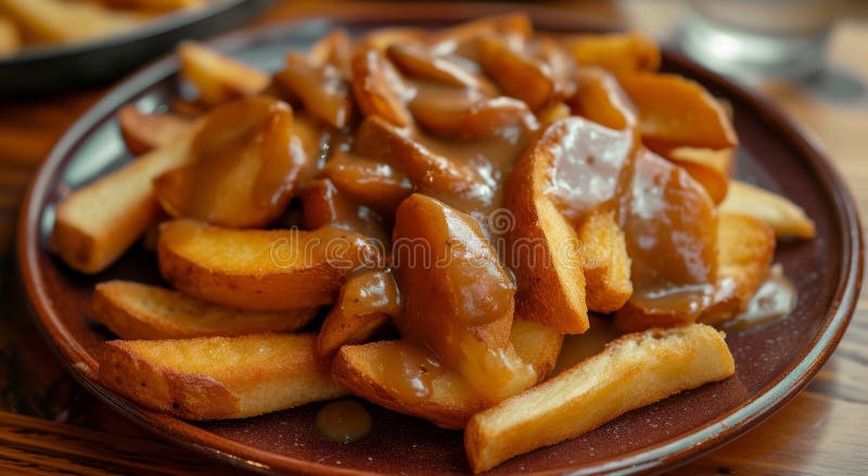 Delicious Poutine with Golden Fries and Rich Gravy Stock Illustration ...