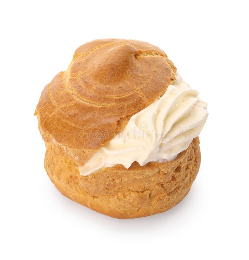 Delicious Profiterole with Cream Filling Isolated on White Stock Image ...