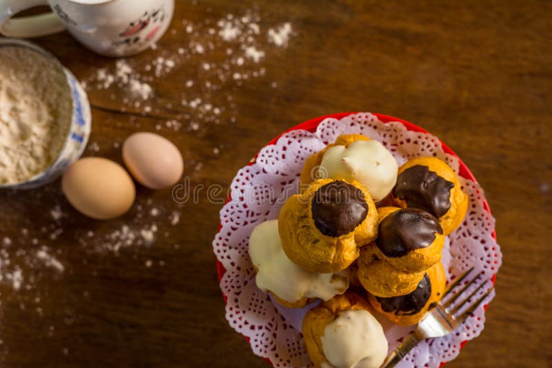 Delicious Profiteroles Served As a Snack Stock Image - Image of cream ...
