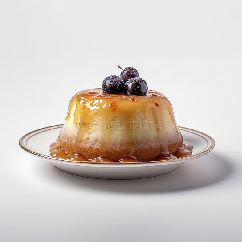 A Delicious Pudding on a Plate Stock Image - Illustration of delicious ...