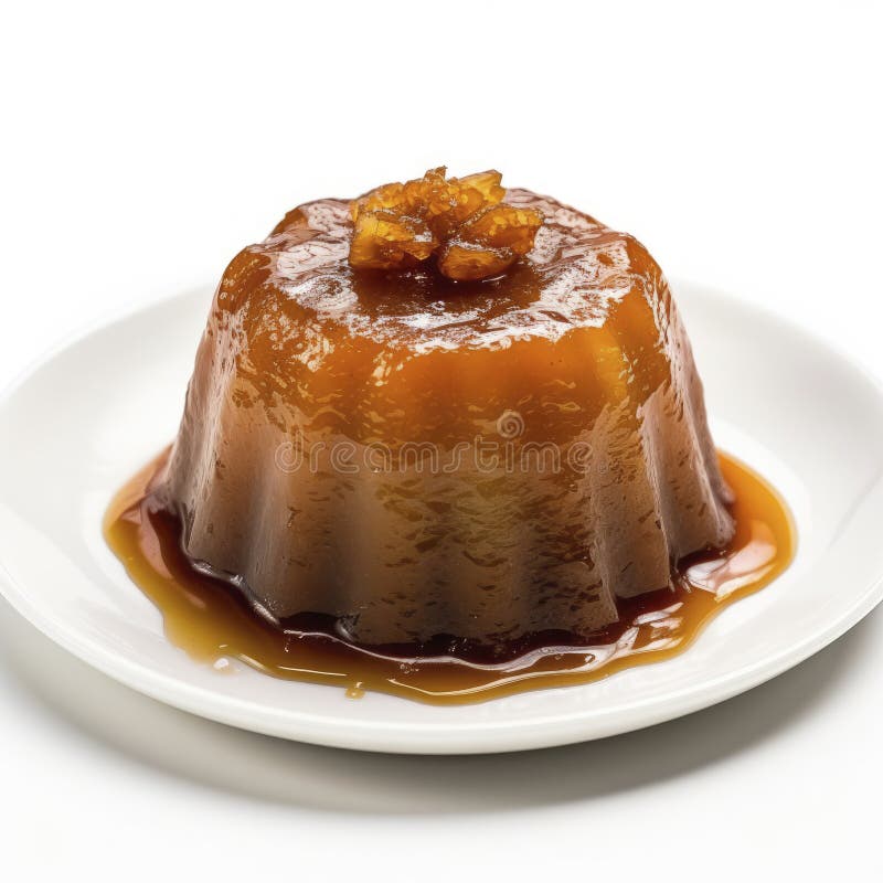 A Delicious Pudding on a Plate Stock Image - Illustration of cream ...