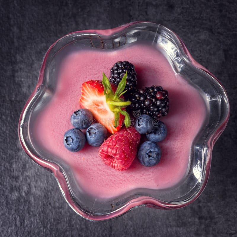 Delicious Pudding with Wild Berry Stock Photo - Image of delicious ...
