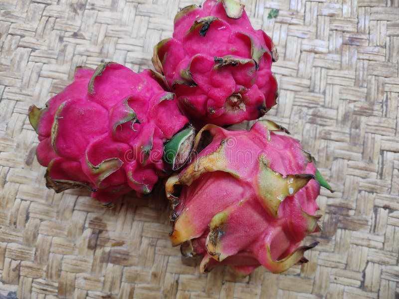 Delicious Purple Dragon Fruit Kept on the Plate Stock Photo - Image of ...