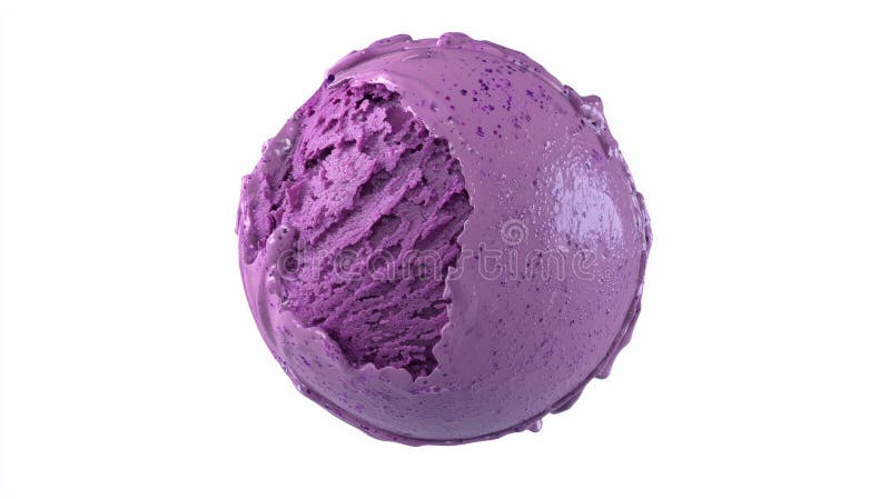 Delicious Purple Ice Cream Scoop with Pulp Details Stock Image - Image ...