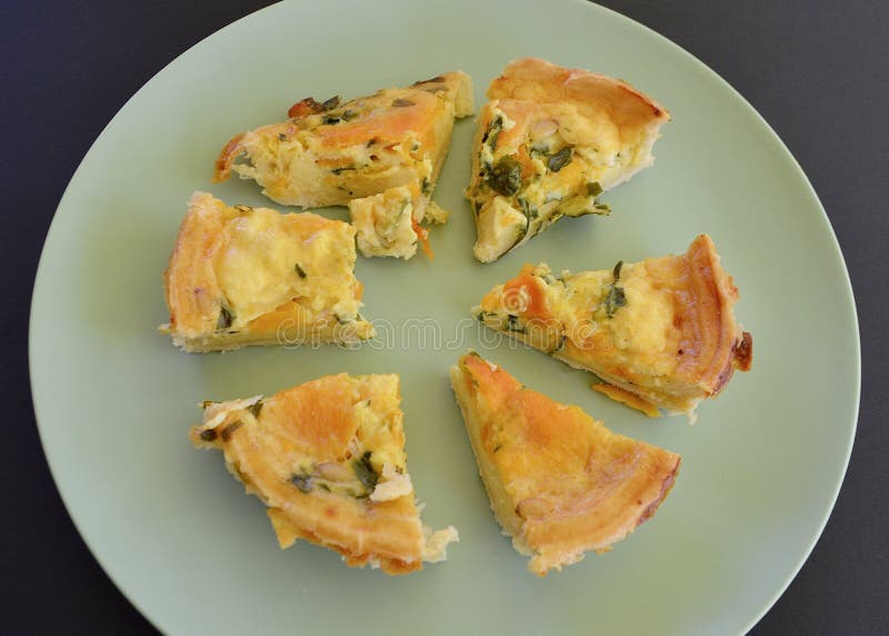 Sections of a Quiche on a Plate Stock Photo - Image of produce, recipe ...