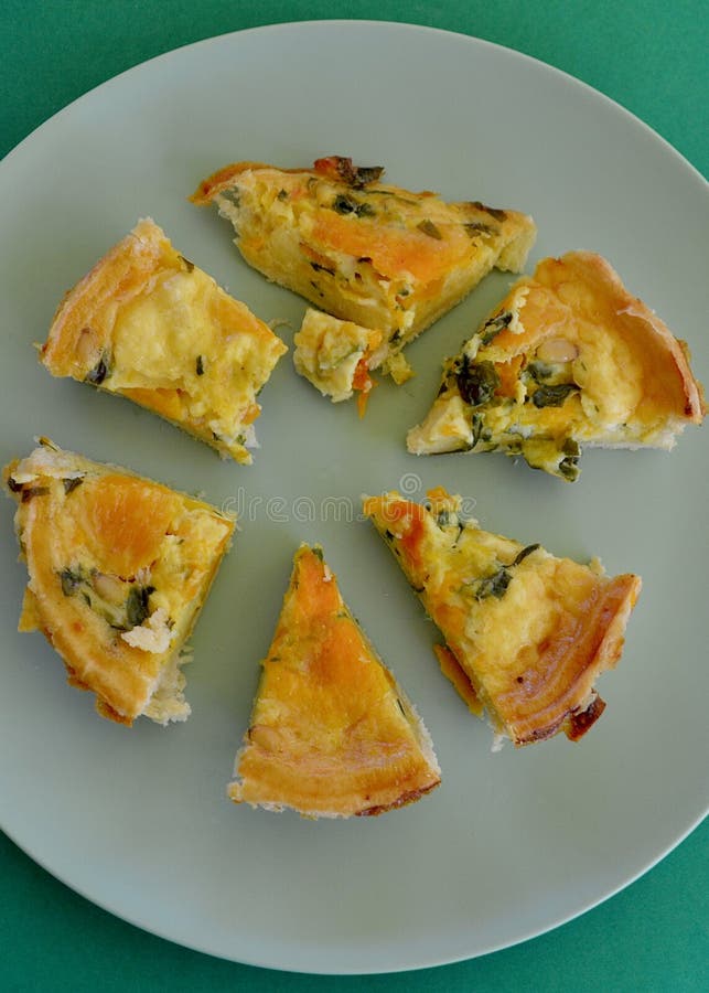 Sections of a Quiche on a Plate Stock Image - Image of lunch, person ...