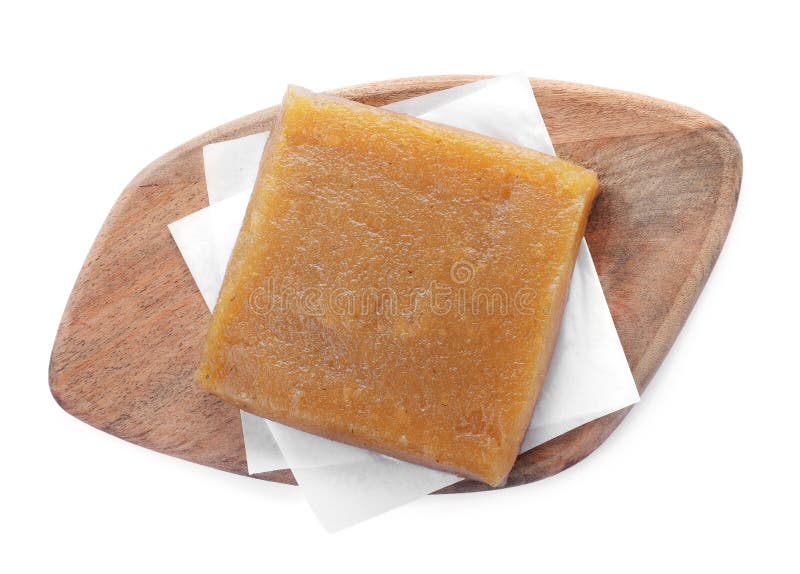 Delicious Quince Paste Isolated on White, Top View Stock Photo - Image ...