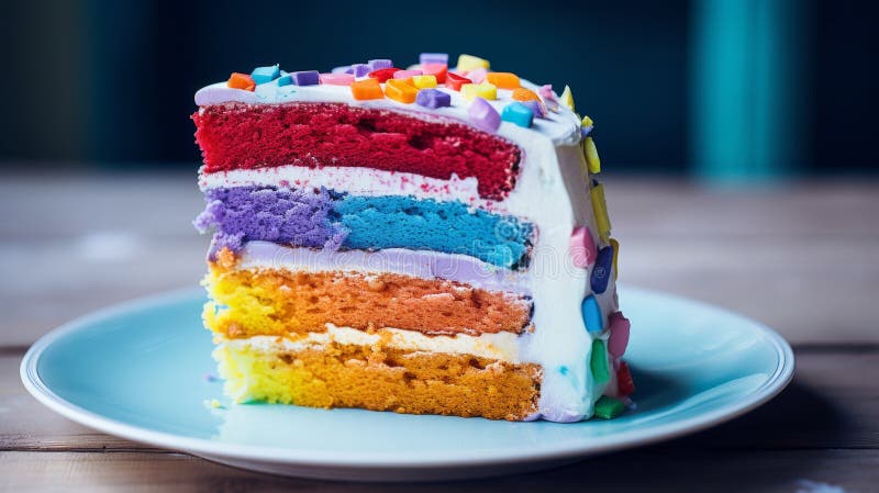 Delicious Rainbow Cake Slice Stock Illustration - Illustration of cake, sweet: 322818752