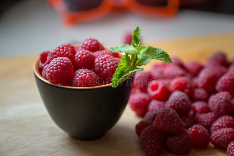 Fresh Delicious Raspberries Ready To Fill Your Stomach Stock Photo ...
