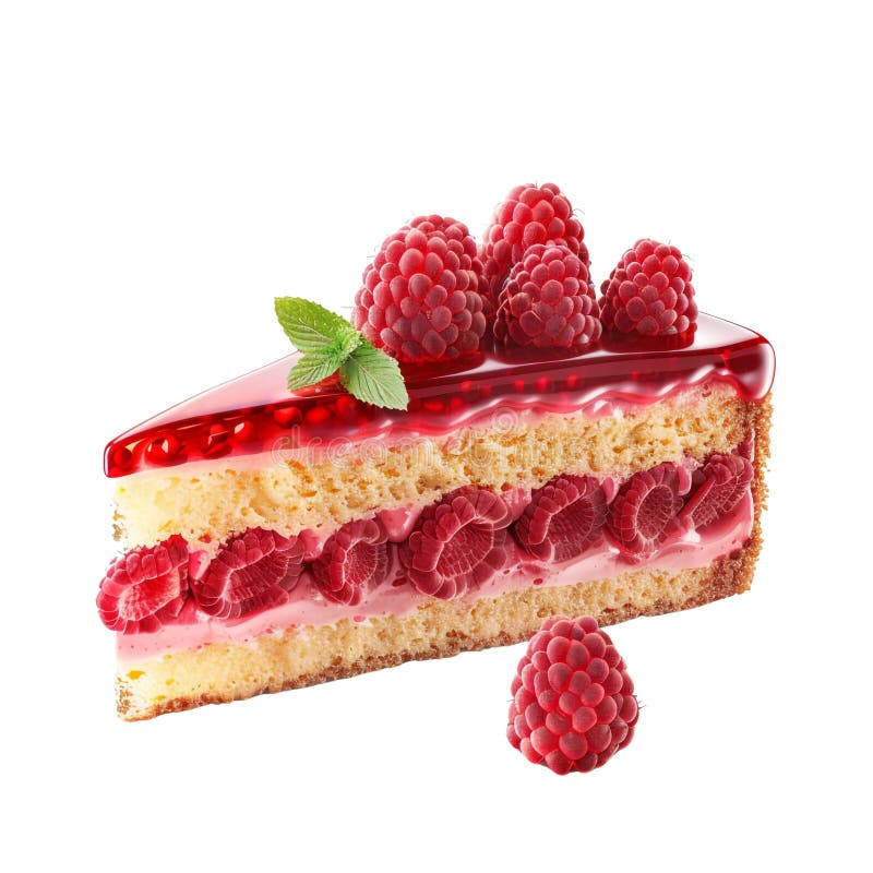 Delicious Raspberry Cake Slice Stock Image - Illustration of delicious ...