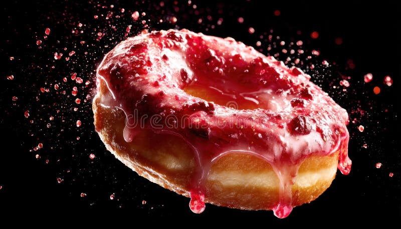 A Red Raspberry is Dripping with Liquid Stock Photo - Image of ...