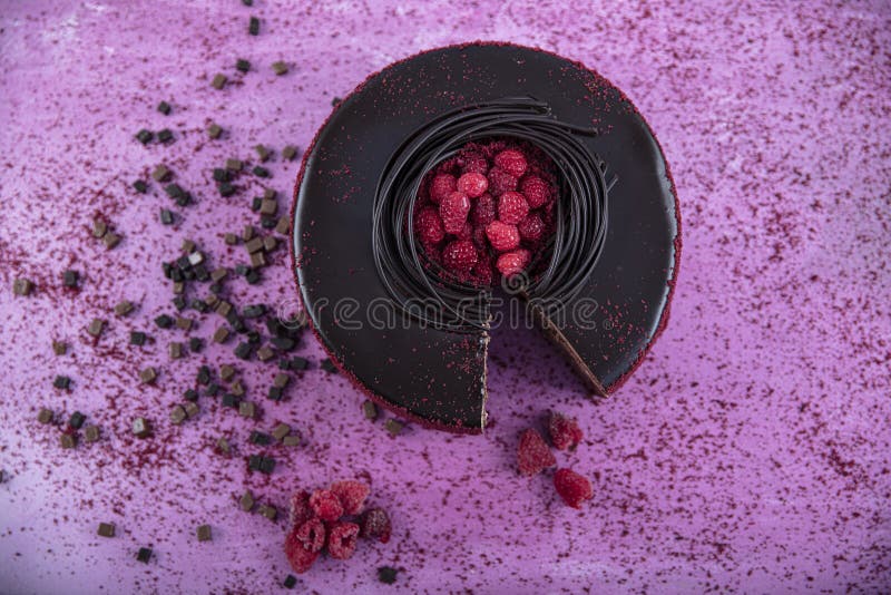 Delicious Raspberry Mourning Cake Made from Layers of Chocolate Genoise ...