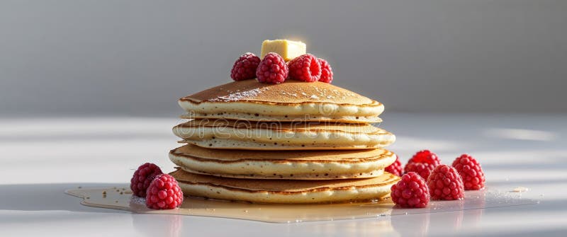 Delicious Raspberry Pancakes Stack - Sweet Treat Recipe Stock Image - Image of sweeten ...