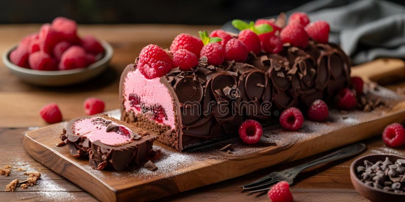 Delicious Raspberryinfused Chocolate Log Cake with a Stunning Surprise ...