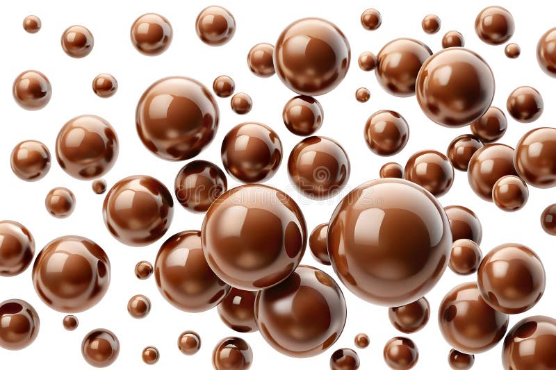 Realistic Chocolate Bubbles on White Background Stock Illustration ...