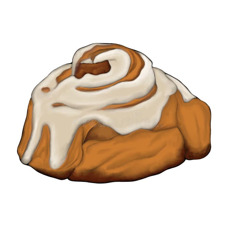 A Delicious Realistic Illustration of a Tasty Cinnamon Roll Stock ...