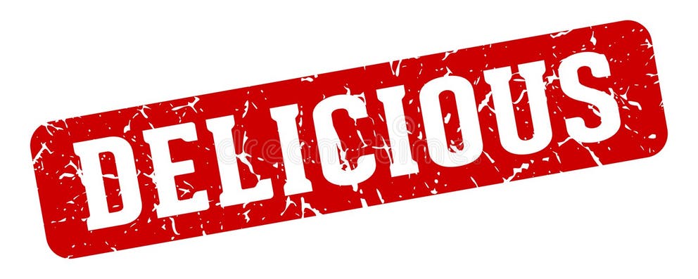 Delicious Rectangular Sign. Delicious Stamp Stock Vector - Illustration ...