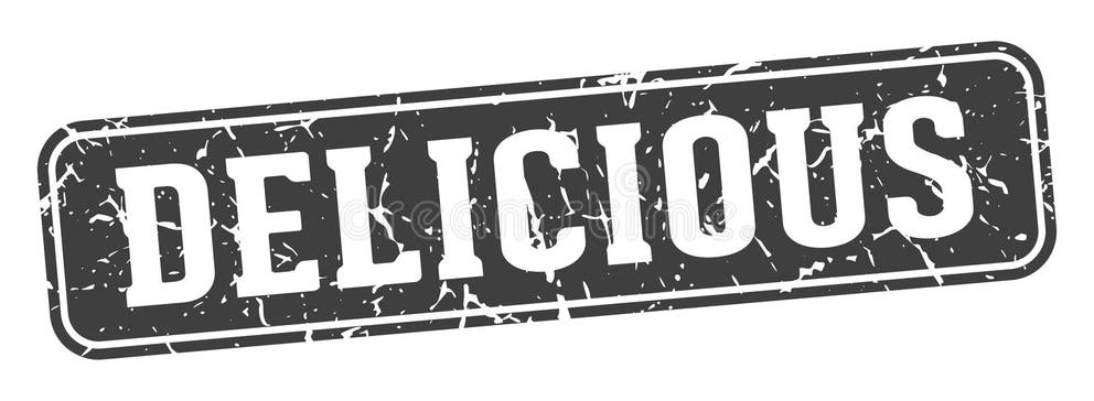 Delicious Rectangular Sign. Delicious Stamp Stock Vector - Illustration ...