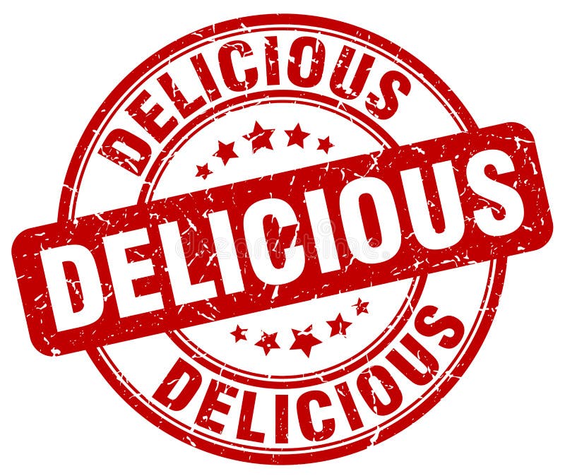 Delicious Red Grunge Round Vintage Stamp Stock Vector - Illustration of ...