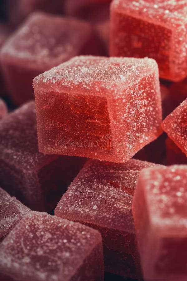 Delicious Red Gummy Candy Cubes Stock Illustration - Illustration of ...