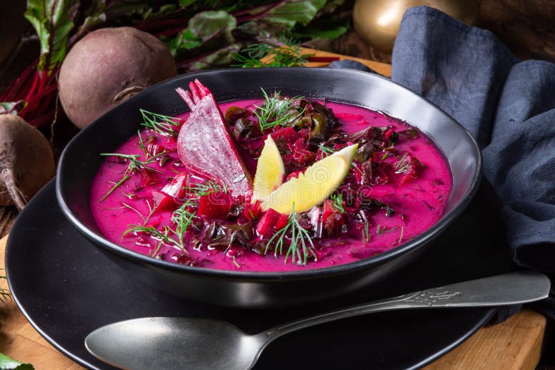 Delicious Red Pray Soup after Russian Style Stock Photo - Image of ...