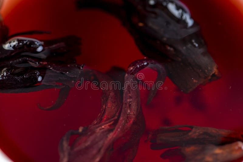 Delicious Red Tea from Rose Buds on the Table Stock Image - Image of ...
