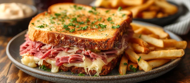 Delicious Reuben Sandwich stock illustration. Illustration of ...