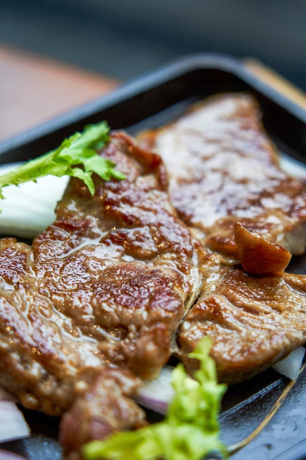 A Delicious Ribeye Steak in a Western Restaurant Stock Image - Image of ...
