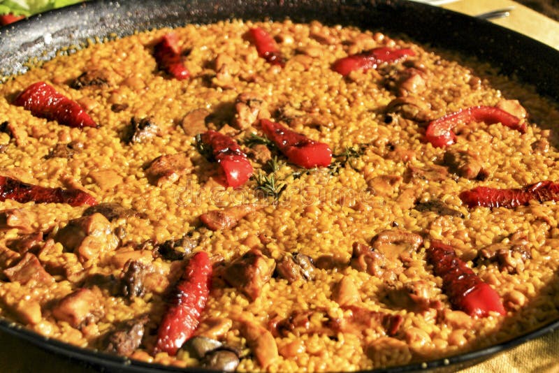 Delicious Rice Paella with Rabbit Stock Image - Image of mediterranean ...