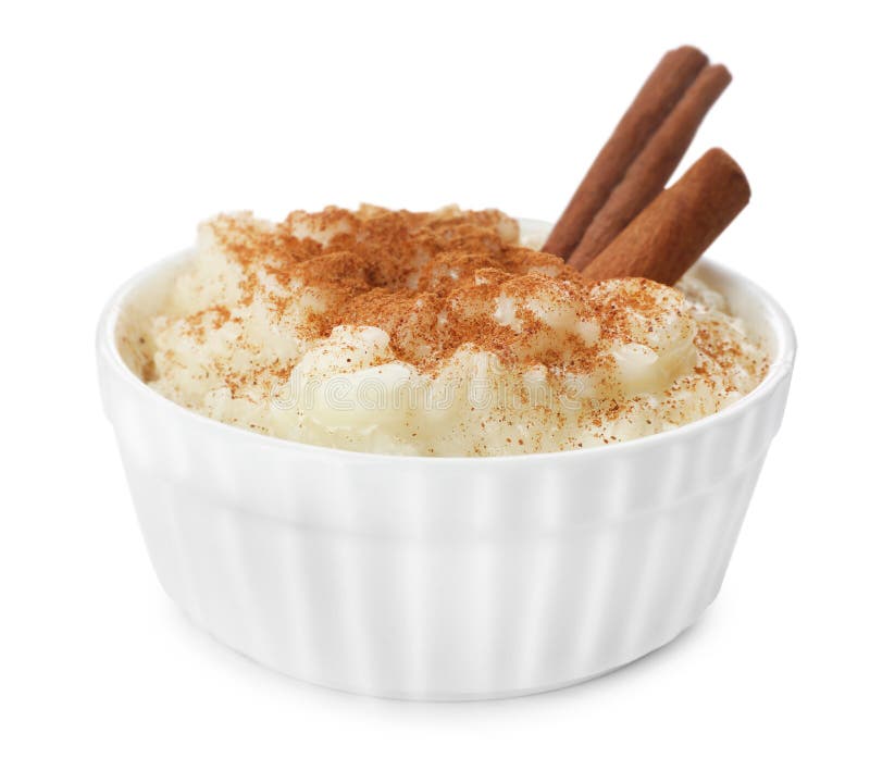 Delicious Rice Pudding with Cinnamon Isolated Stock Photo - Image of ...