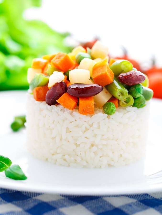 Boiled Rice with Vegetables Stock Image - Image of food, cooking: 10141157