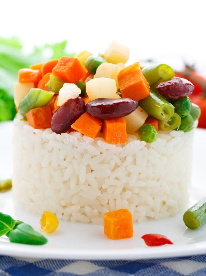 Delicious Rice with Vegetables Stock Photo - Image of fried, plate ...