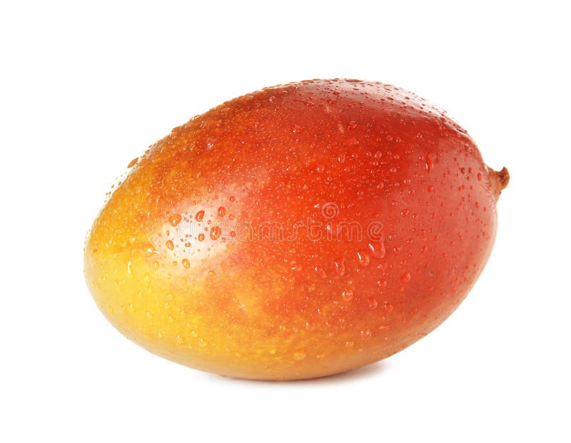 Delicious Ripe Mango on White Background. Stock Photo - Image of ...