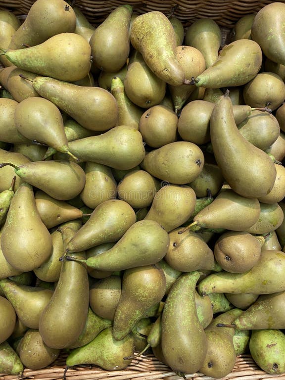 Delicious Ripe Pears on the Counter in the Store Stock Image - Image of ...