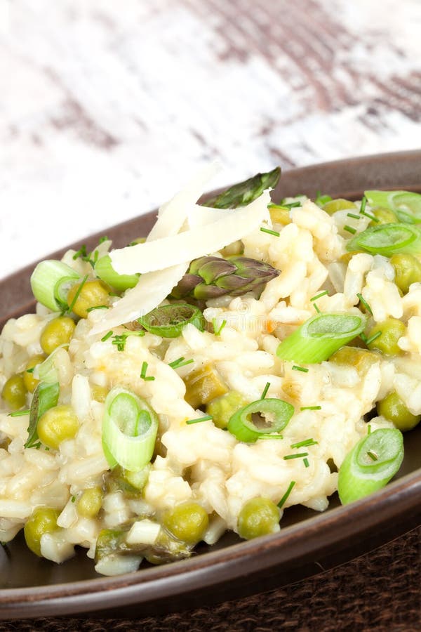Asparagus risotto plate stock photo. Image of italian - 26741282