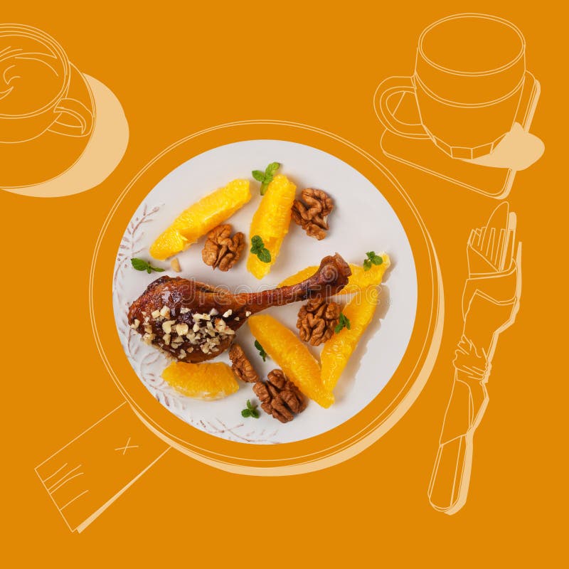 Delicious roast duck. stock image. Image of thigh, meat - 67346143