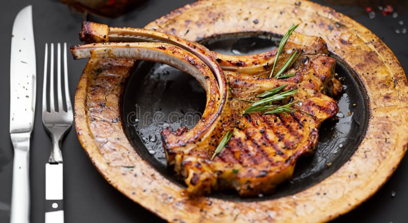 Delicious Roast Meat on Gray Background in High Resolution Stock ...