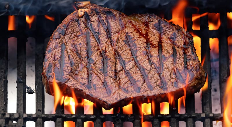 Delicious Roast Meat on a Spit Stock Illustration - Illustration of ...