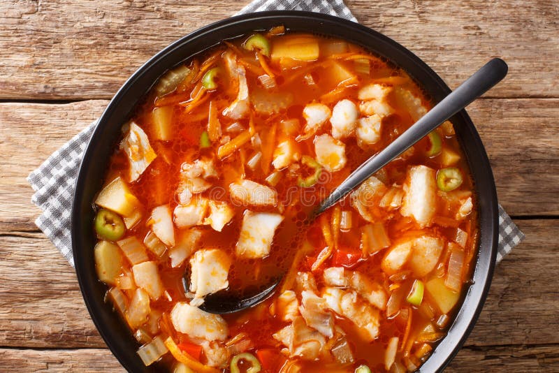 Delicious Robust Tomato Based Fish Bermuda Fish Chowder Closeup in the ...
