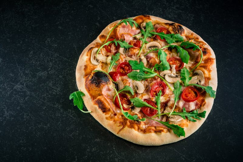 Delicious rocket pizza stock image. Image of large, rocket - 130596649