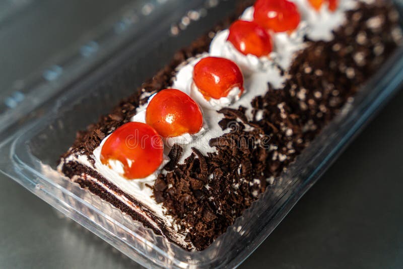 Delicious Roll Cake in Plastic Packaging Stock Image - Image of dessert ...