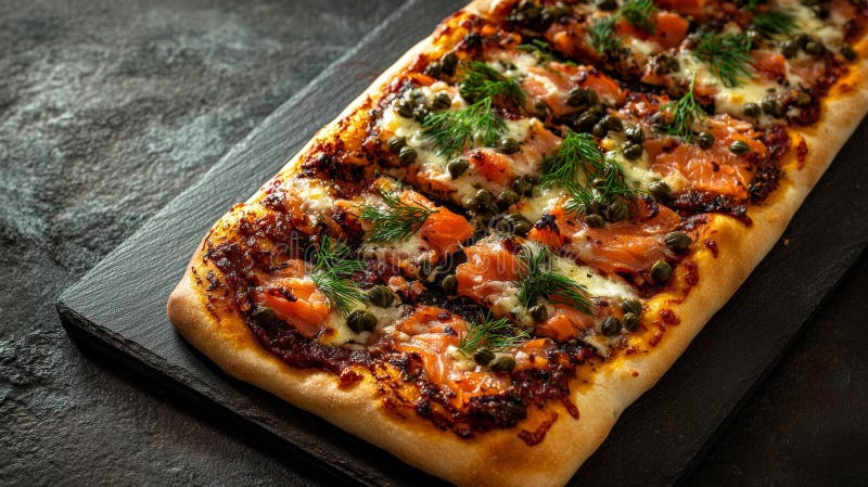 Delicious Rome-style Pizza Al Taglio with Fresh Toppings on Rustic ...