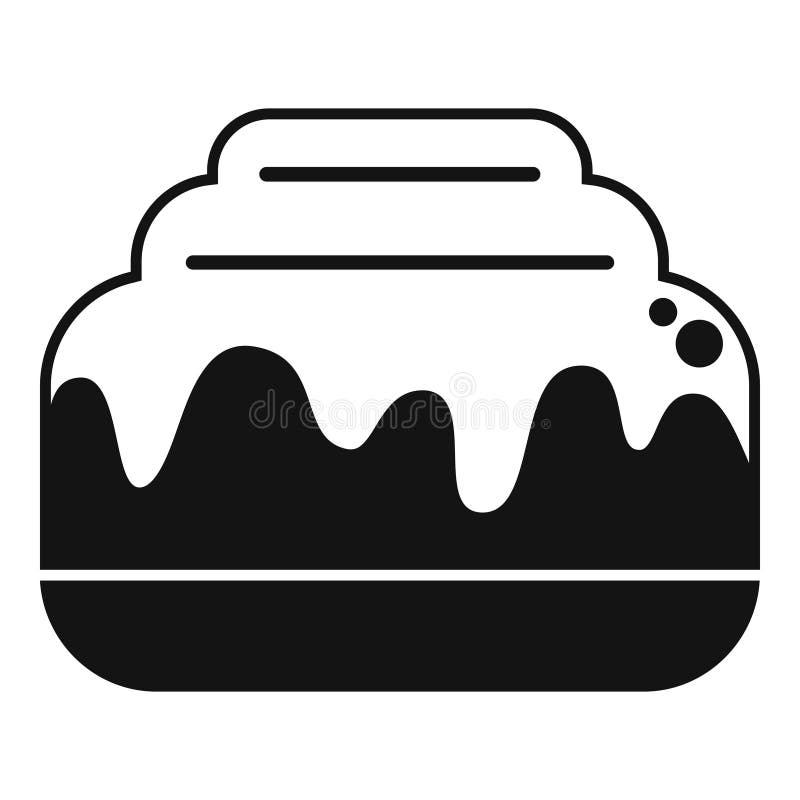 Delicious Round Cake with Dripping Icing and Bubbles Icon Stock ...