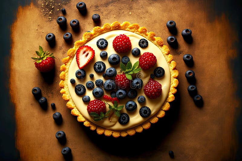 Delicious Round Little Cheesecake Laid Out on Table Stock Illustration ...